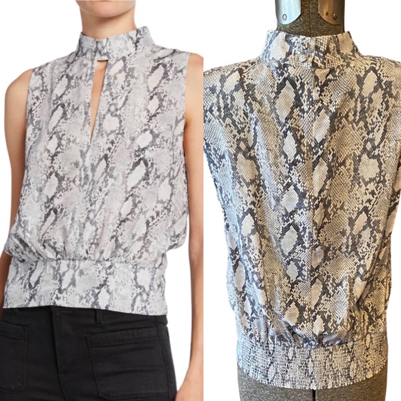 Frame Denim | Tops | Frame Sleeveless Snake Print Blouse Euc | Poshmark